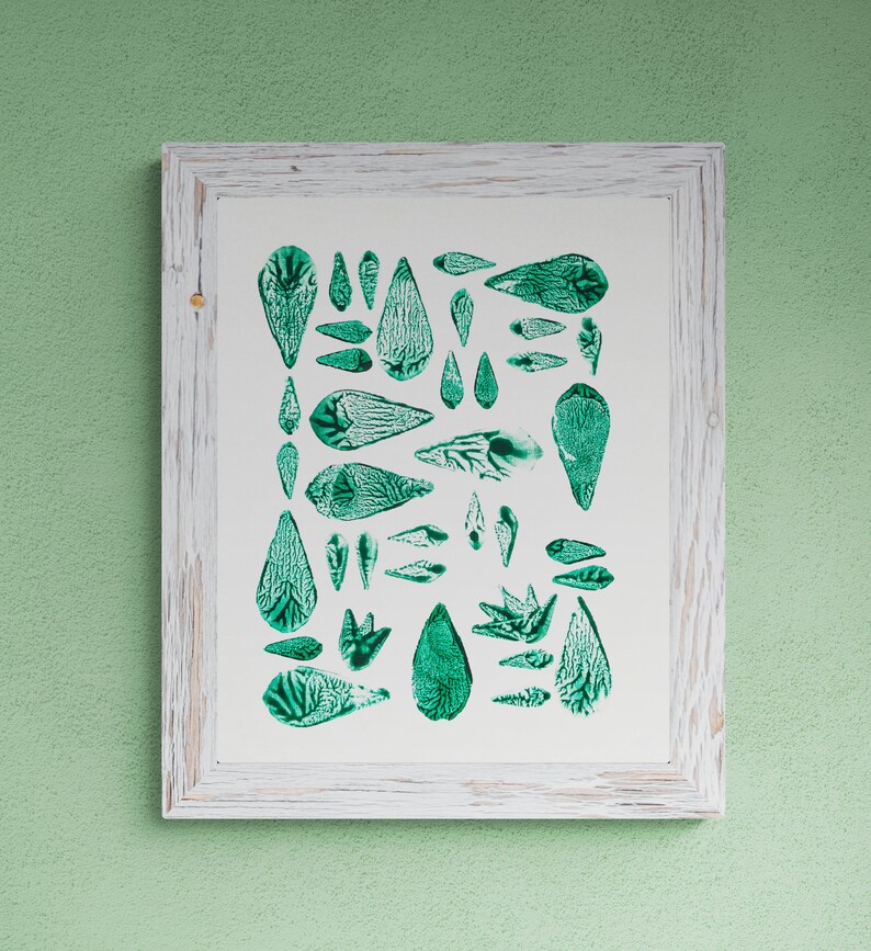 PRINTABLE Emerald Green Block Print Wall Art Distressed Green Printable ...