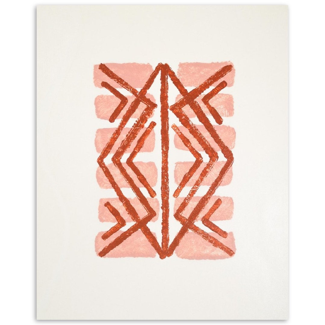 Bohemian Block Print Poster Unframed Southwestern Geometric Poster With ...