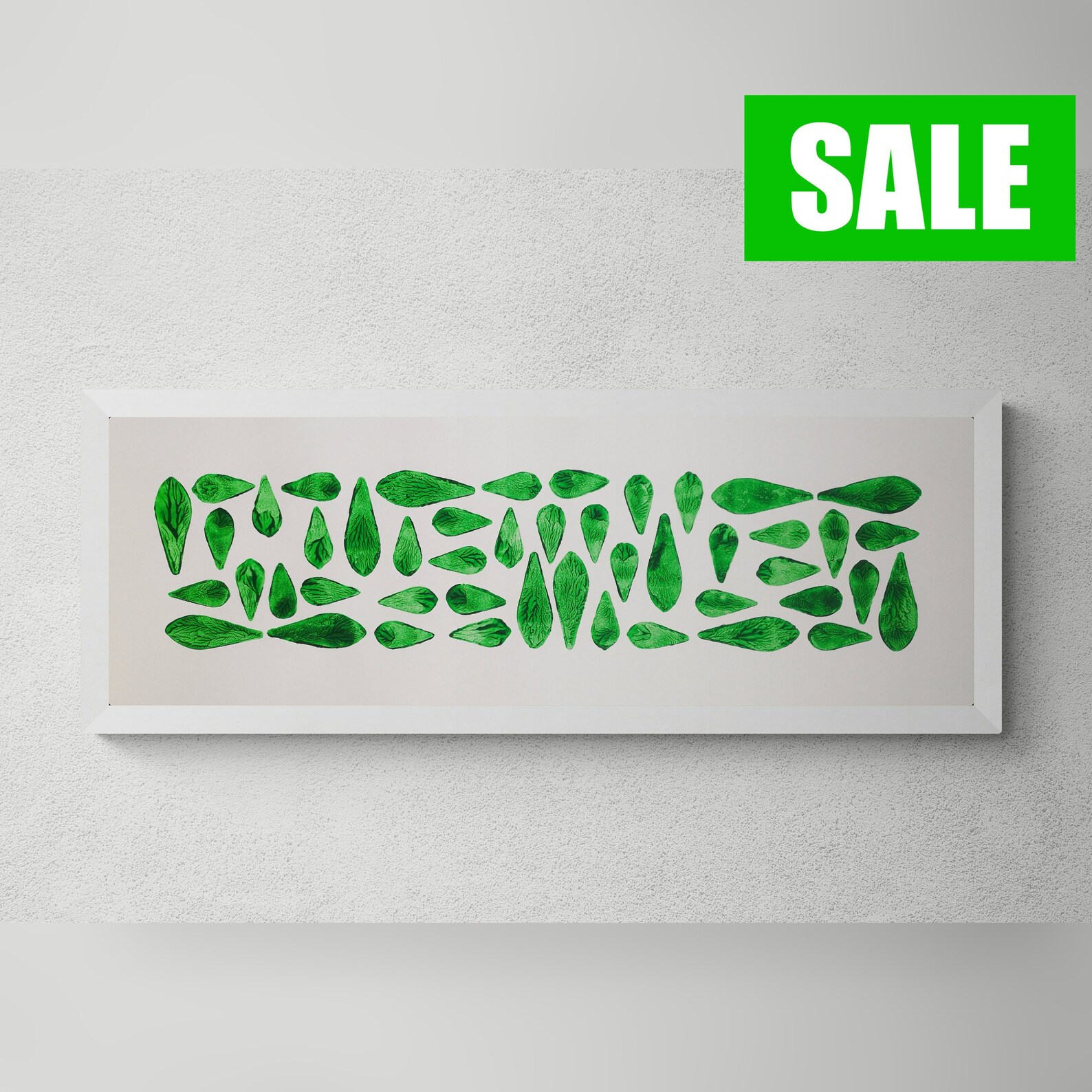 Long Narrow Green PRINTABLE Horizontal/vertical Block Print Wall Decor ...