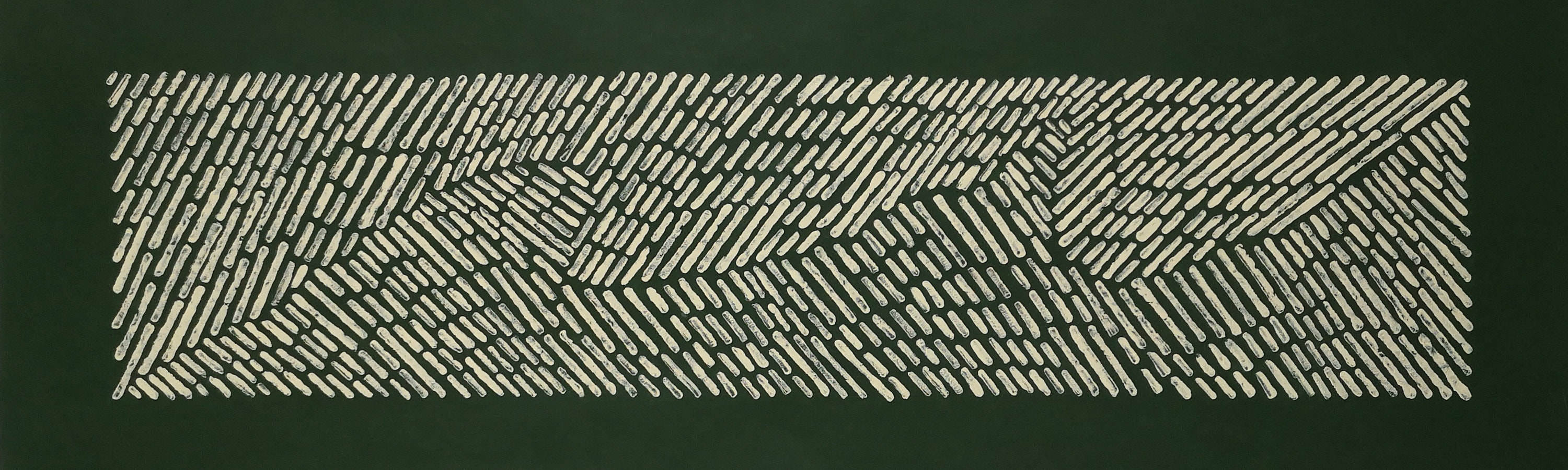 Long Narrow Pine Green Pattern Canvas Print Horizontal Rectangle Block ...