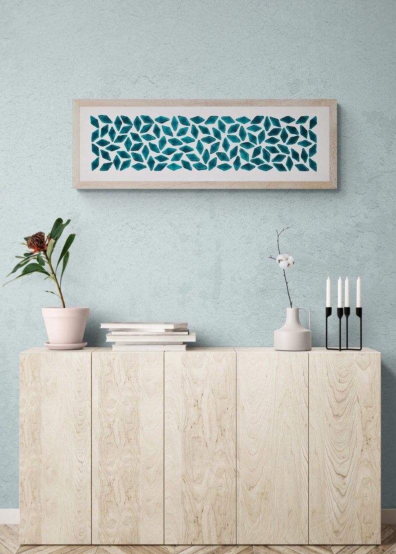 Long Narrow Dark Teal Modern PRINTABLE Narrow Horizontal/vertical ...