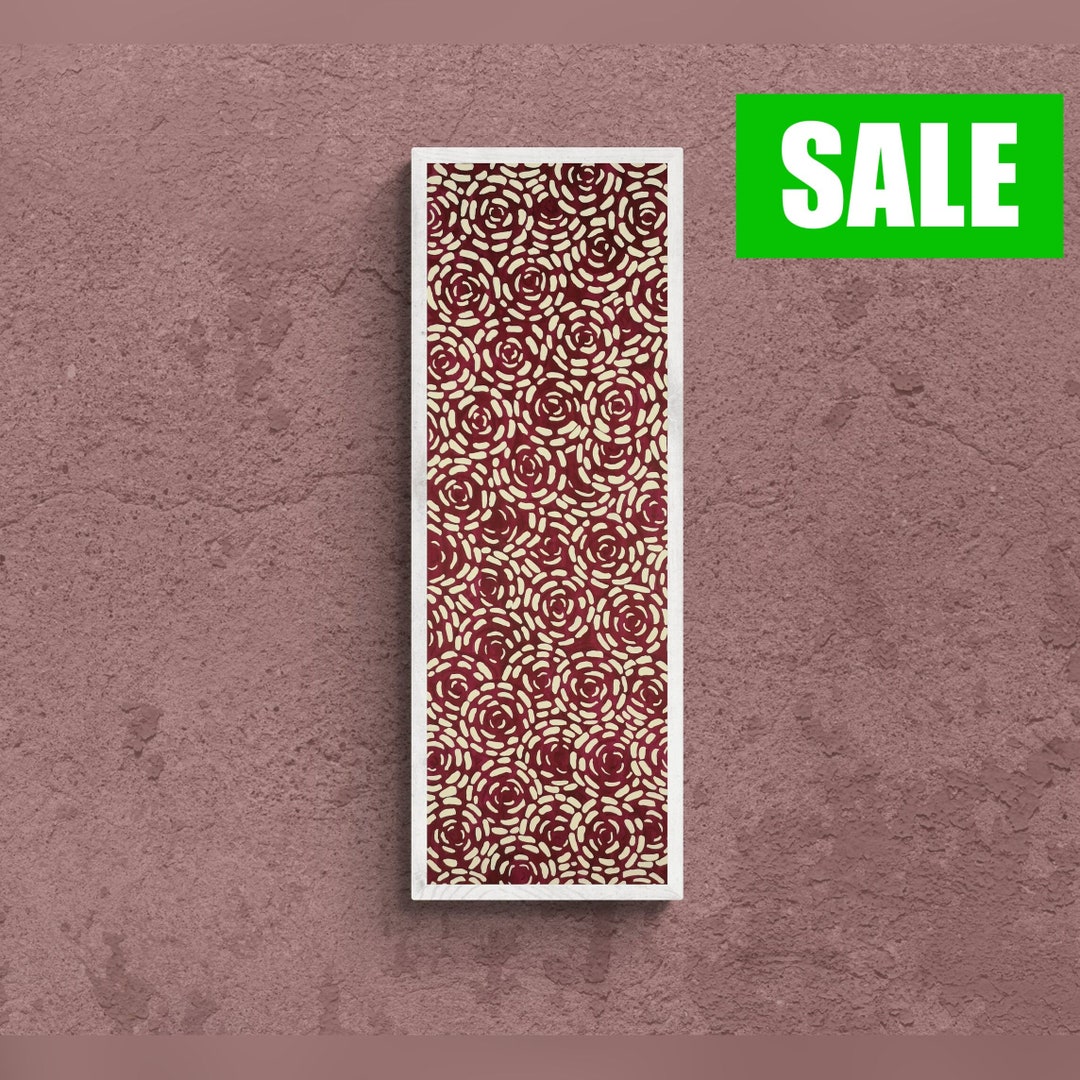 Long Narrow Burgundy Cream PRINTABLE Painting Narrow Vertical ...
