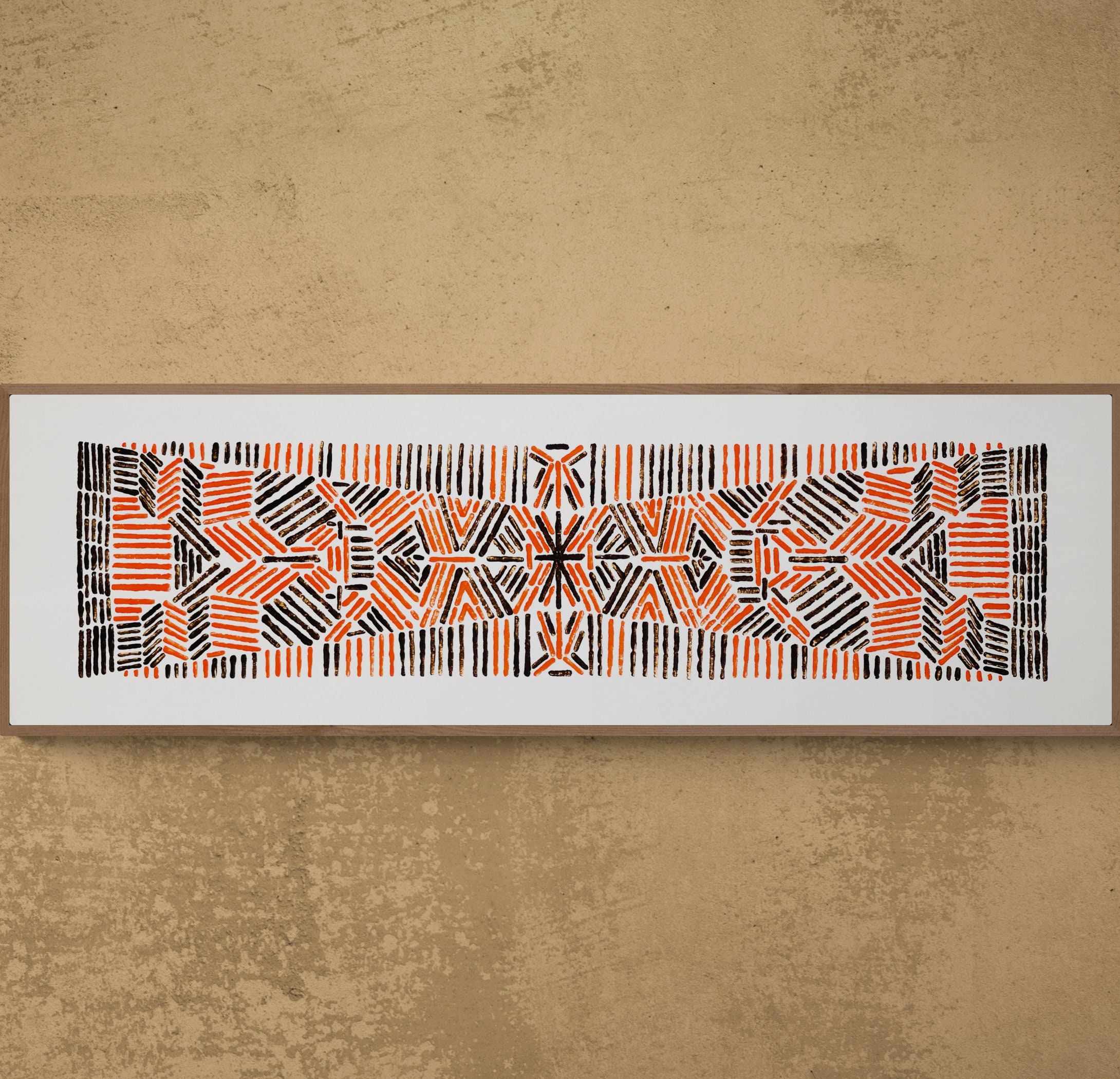 Long Narrow Tribal PRINTABLE Horizontal/vertical Grungy Rustic Block ...
