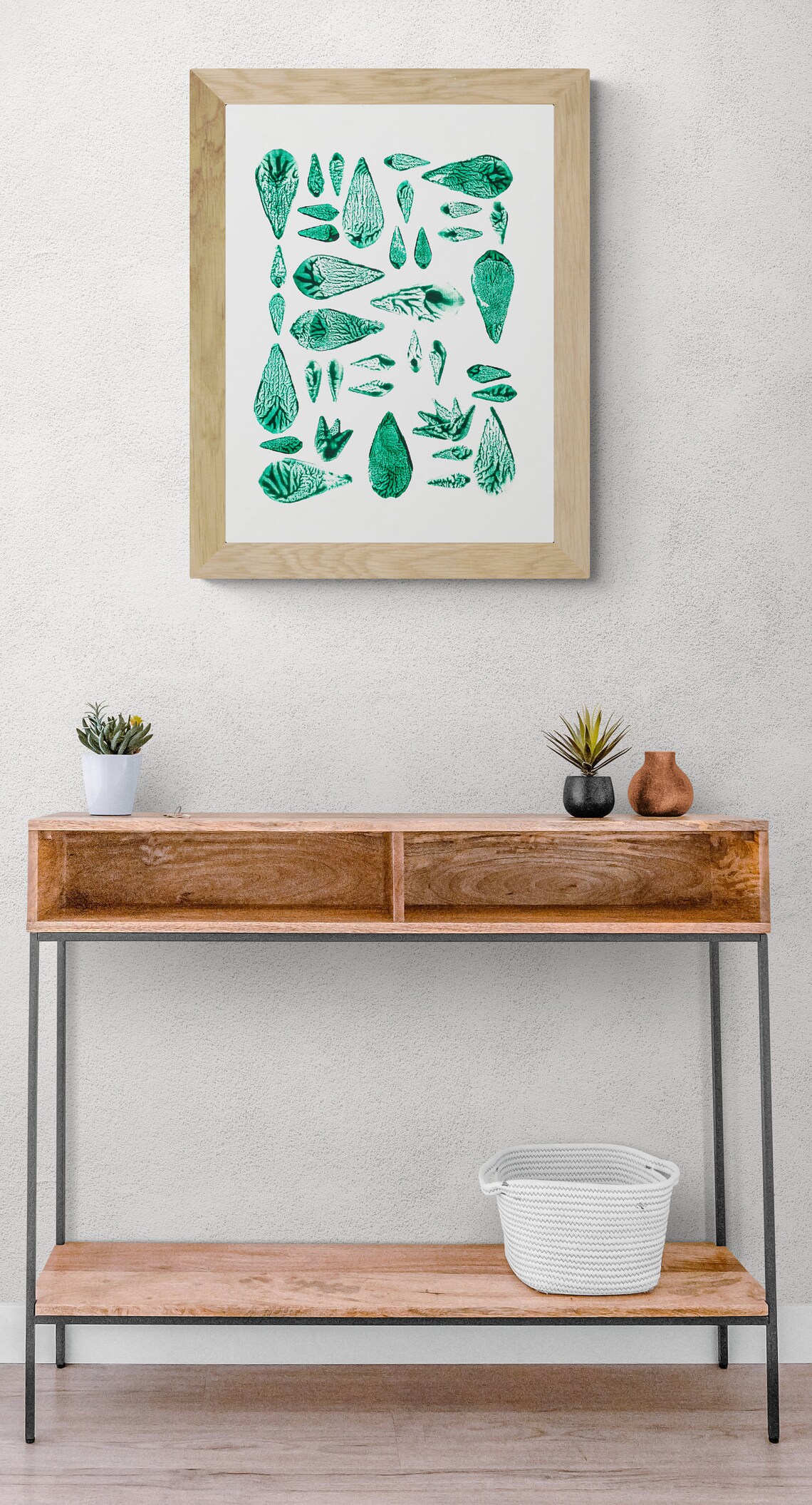 PRINTABLE Emerald Green Block Print Wall Art Distressed Green Printable ...