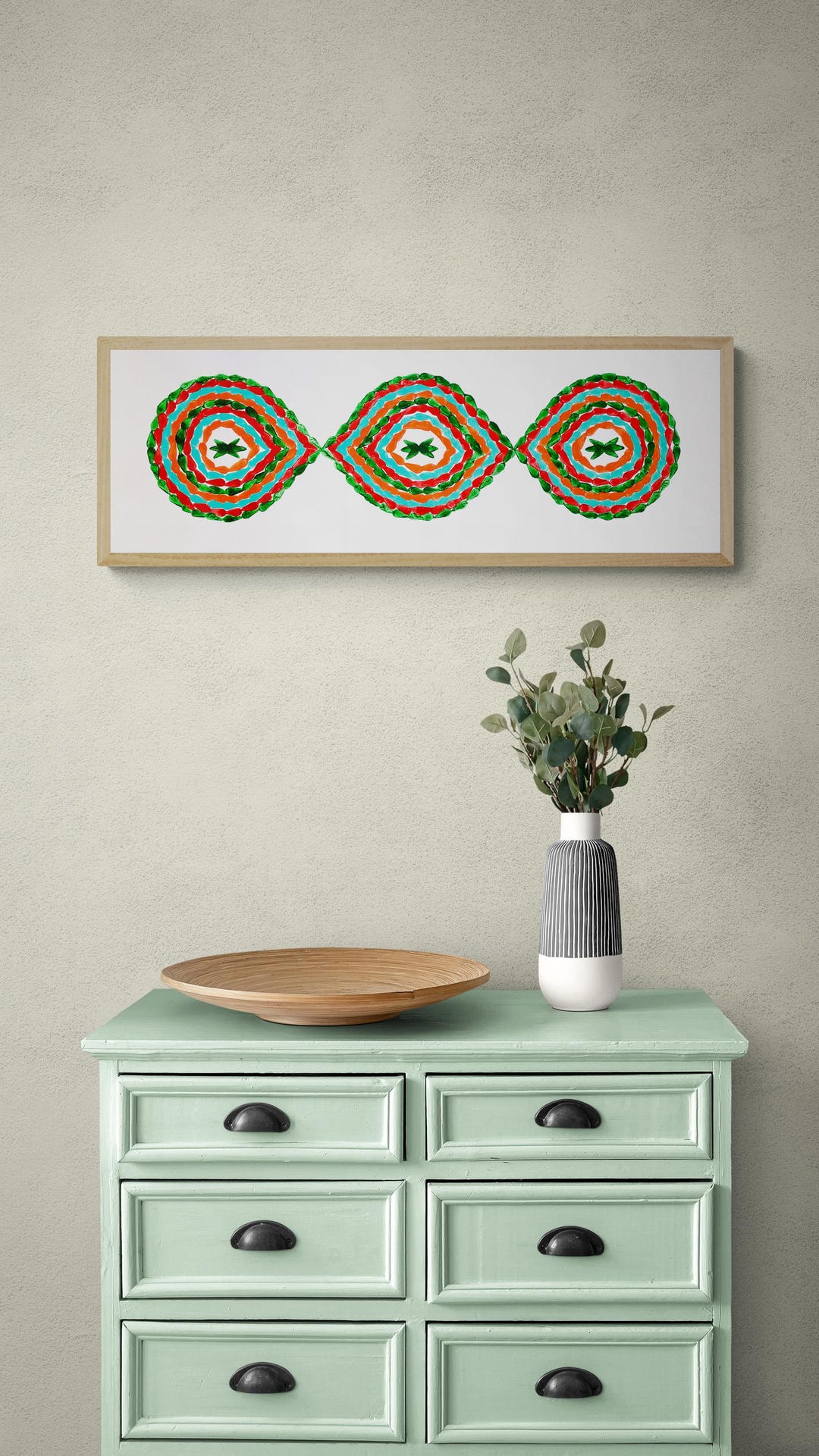 Long Narrow Colorful Ethnic PRINTABLE Wall Art, Horizontal or Vertical ...