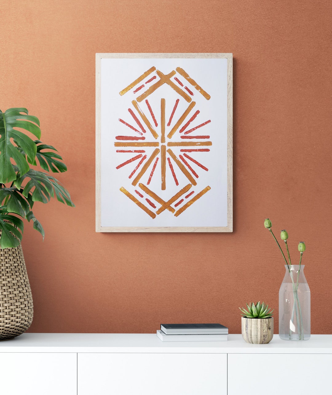 Tribal Pattern Paper Print Unframed Southwestern Block Print Poster ...