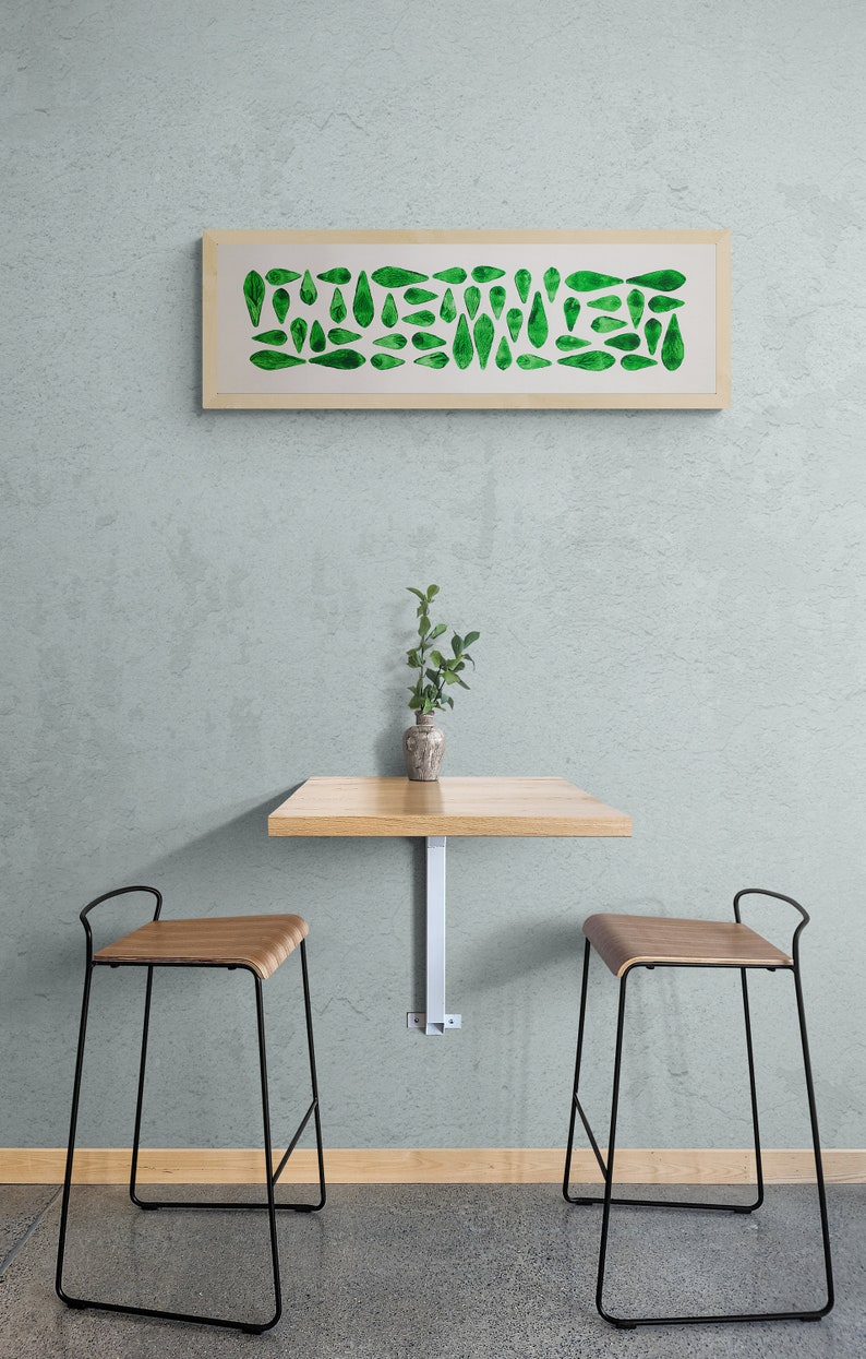 Long Narrow Green PRINTABLE Horizontal/vertical Block Print Wall Decor ...