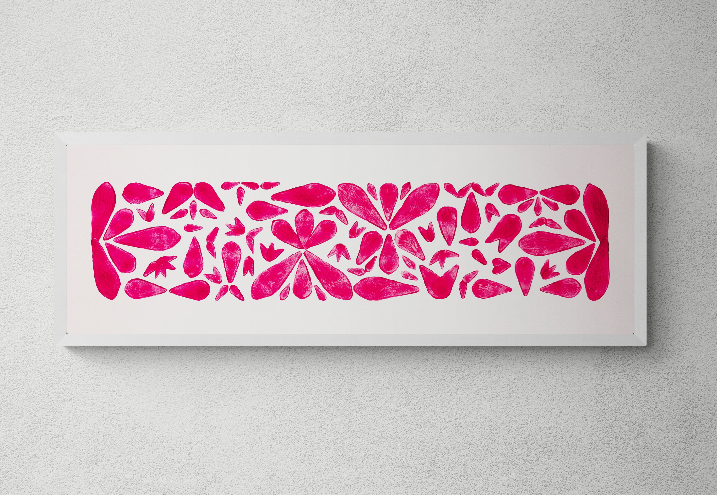 Long Narrow Magenta PRINTABLE Horizontal/vertical Block Print Red Wall ...