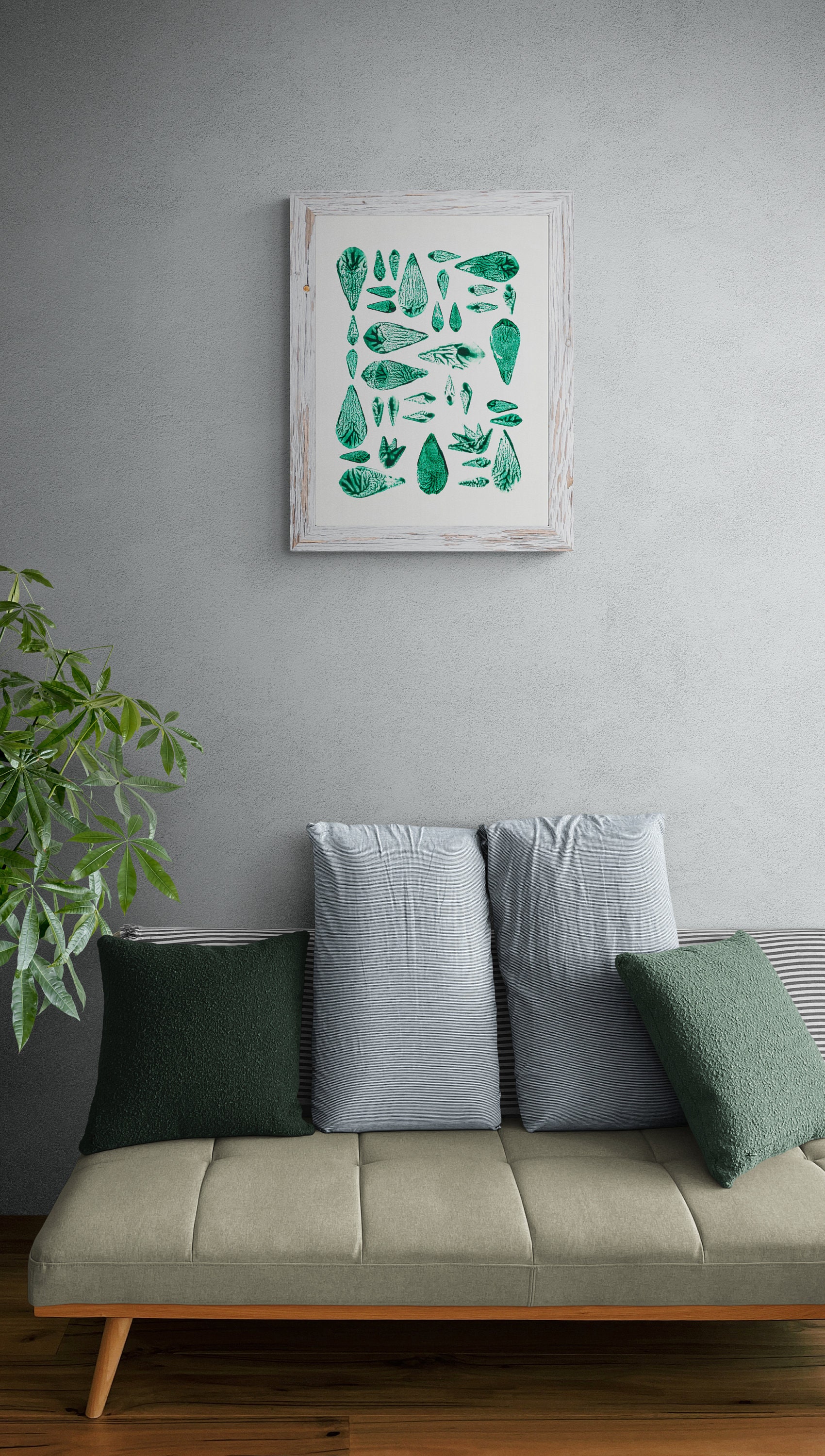 PRINTABLE Emerald Green Block Print Wall Art Distressed Green Printable ...