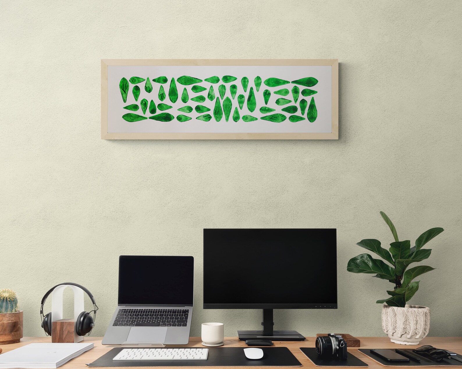 Long Narrow Green PRINTABLE Horizontal/vertical Block Print Wall Decor ...