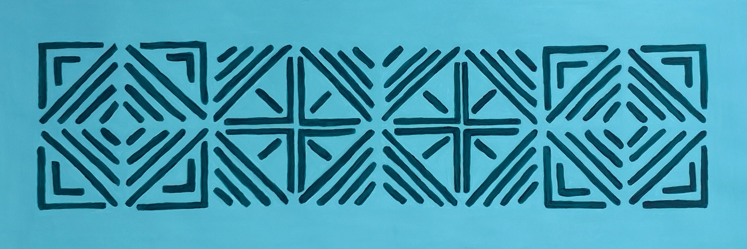 PRINTABLE Long Narrow Teal Blue Geometric Narrow Vertical/horizontal ...