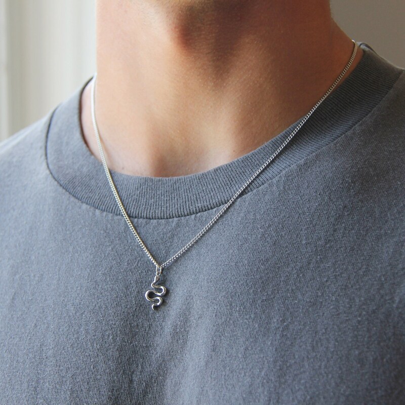 Snake Necklace Silver Men - Etsy