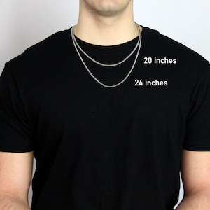 Silver 3mm Curb Chain Necklace for Men or Woman / Stainless Steel ...