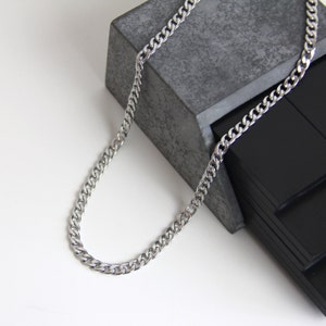 Men's Chain / Silver 6mm Curb Chain Necklace for Men or Woman ...