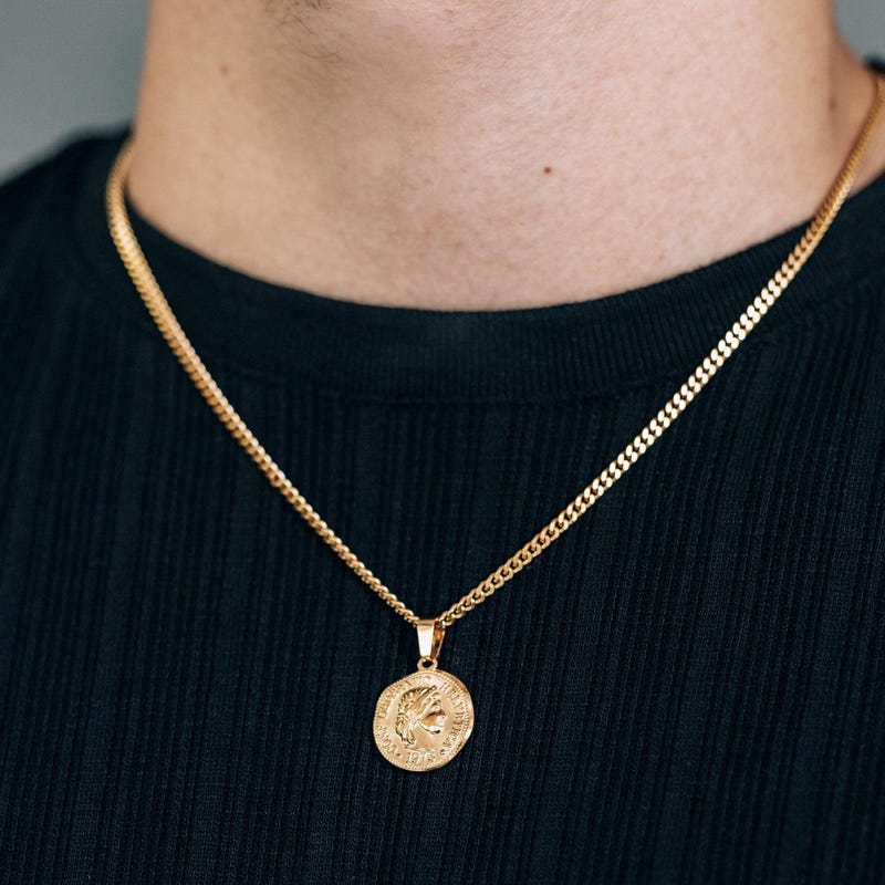 Gold Coin Pendant - Etsy