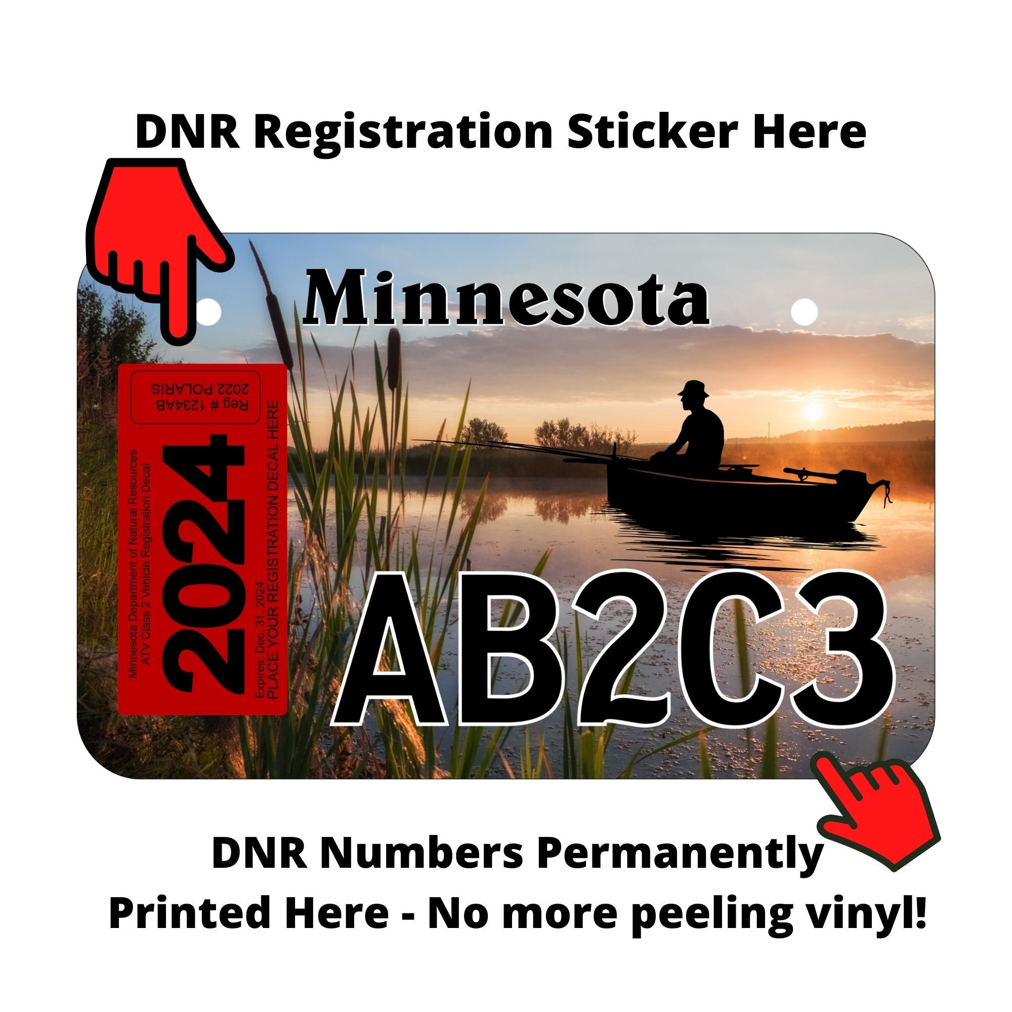 A Day on the Lake Fishing Minnesota ATV License Plate - Etsy