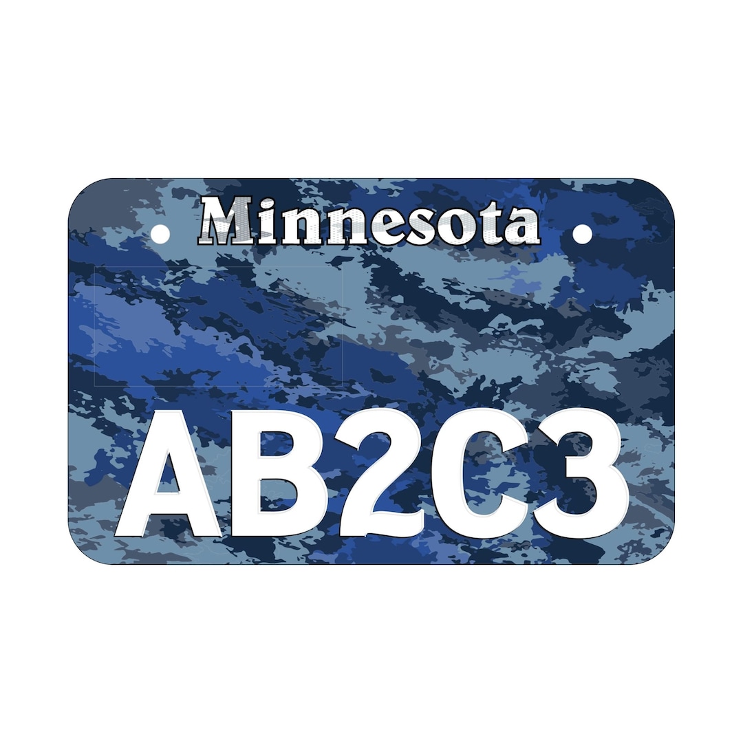 Minnesota ATV Plate, Custom Metal UTV Plate, Blue Digi Camo - Etsy