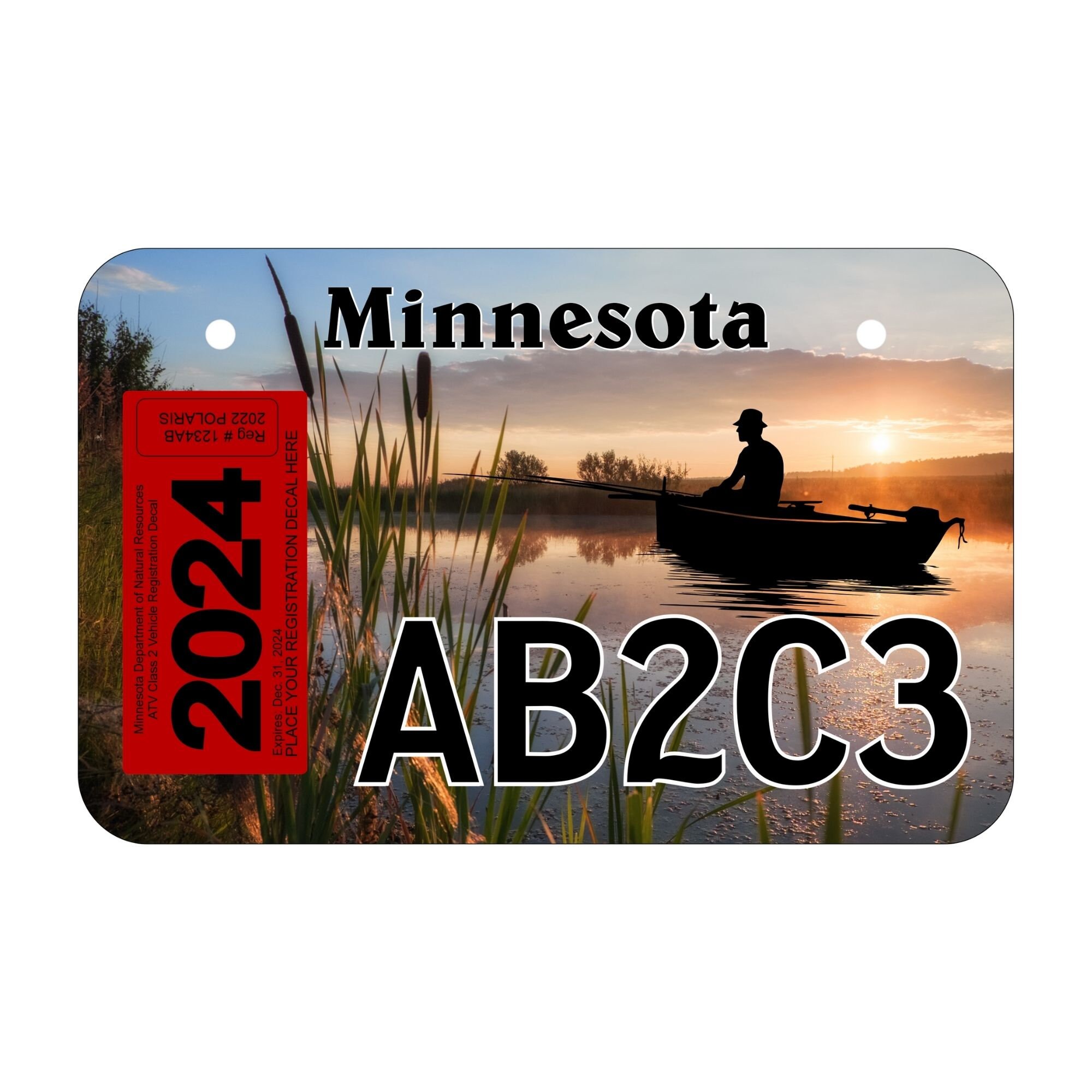 A Day on the Lake Fishing Minnesota ATV License Plate - Etsy