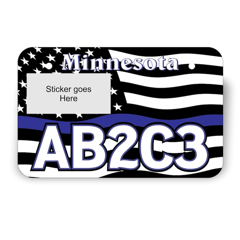 Thin Blue Line Minnesota ATV Registration Plate - Etsy