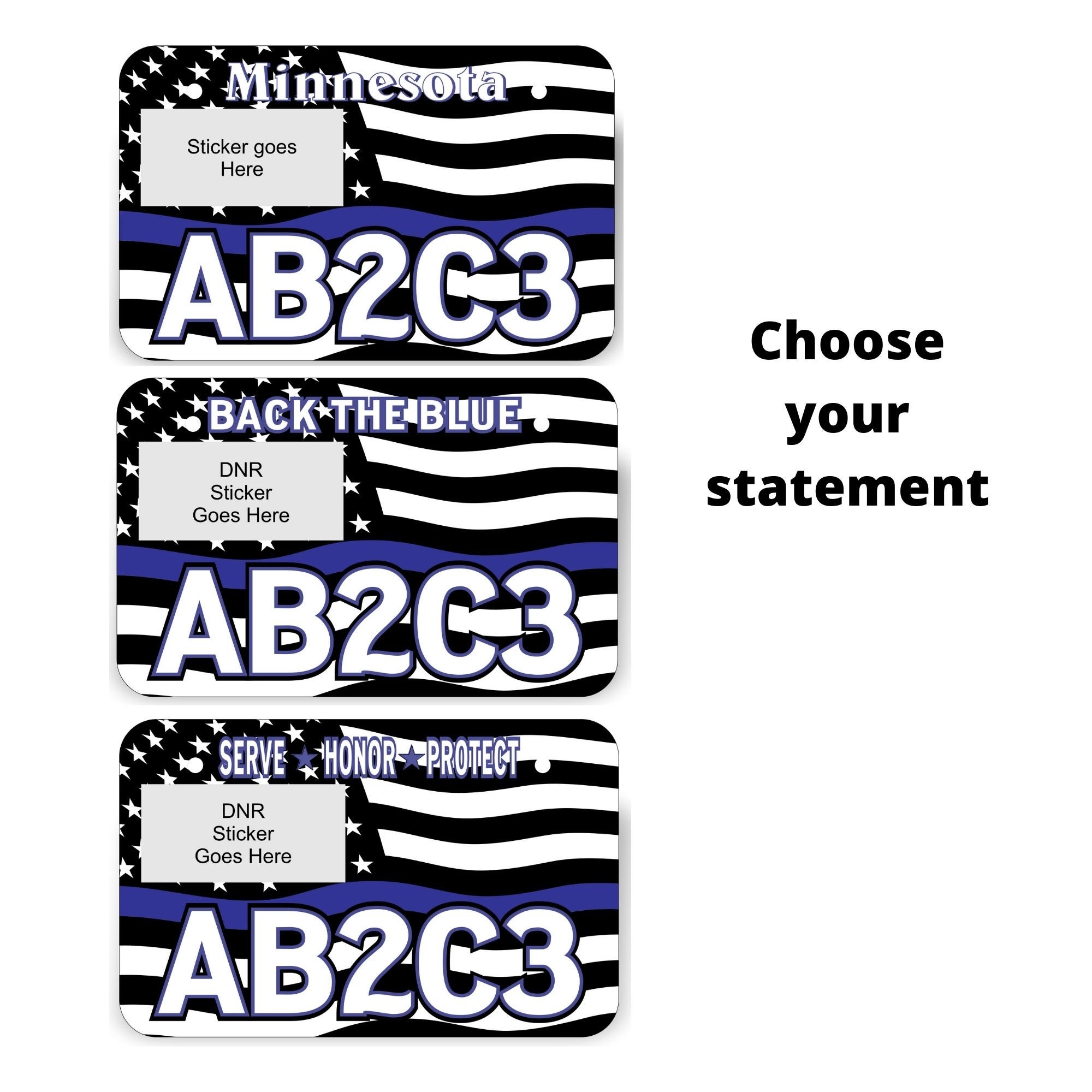 Thin Blue Line Minnesota ATV Registration Plate - Etsy