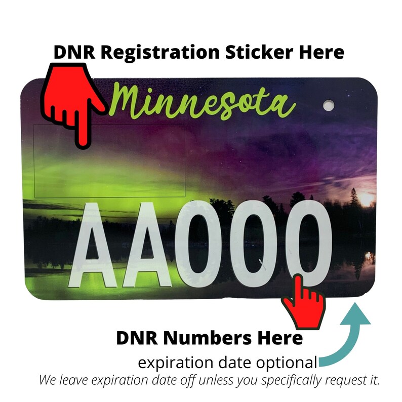 Minnesota ATV Plate, Metal UTV License Plate, Northern Lights - Etsy
