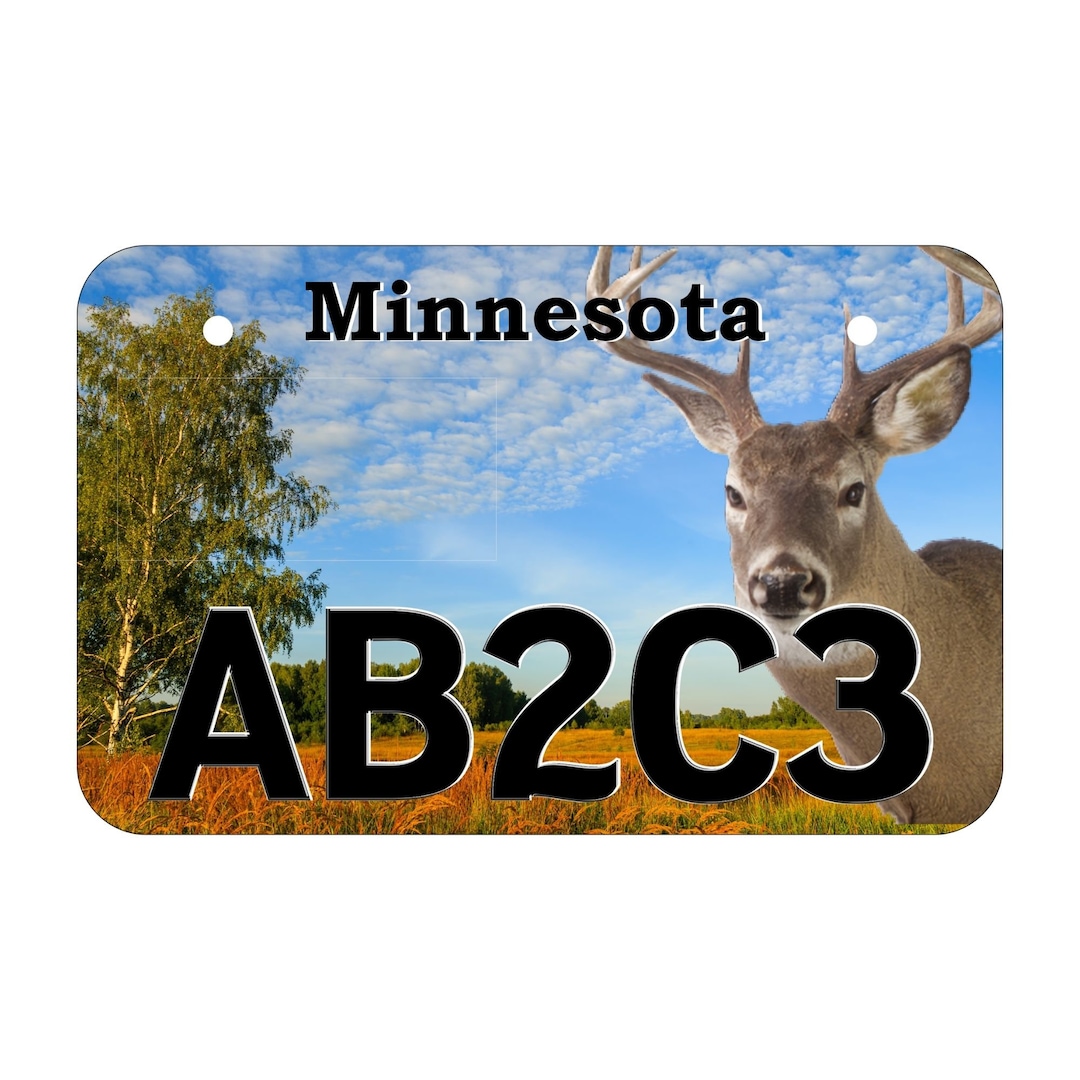 Minnesota ATV License Plate, Metal Minnesota UTV License Plate, White ...