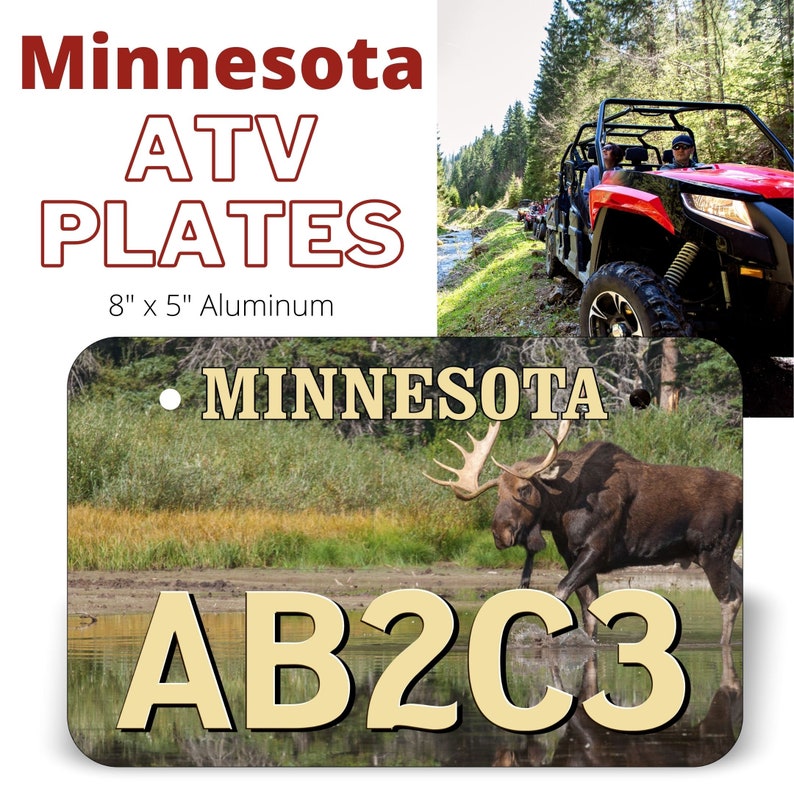 Minnesota ATV License Plate, Moose, Metal UTV Plate - Etsy