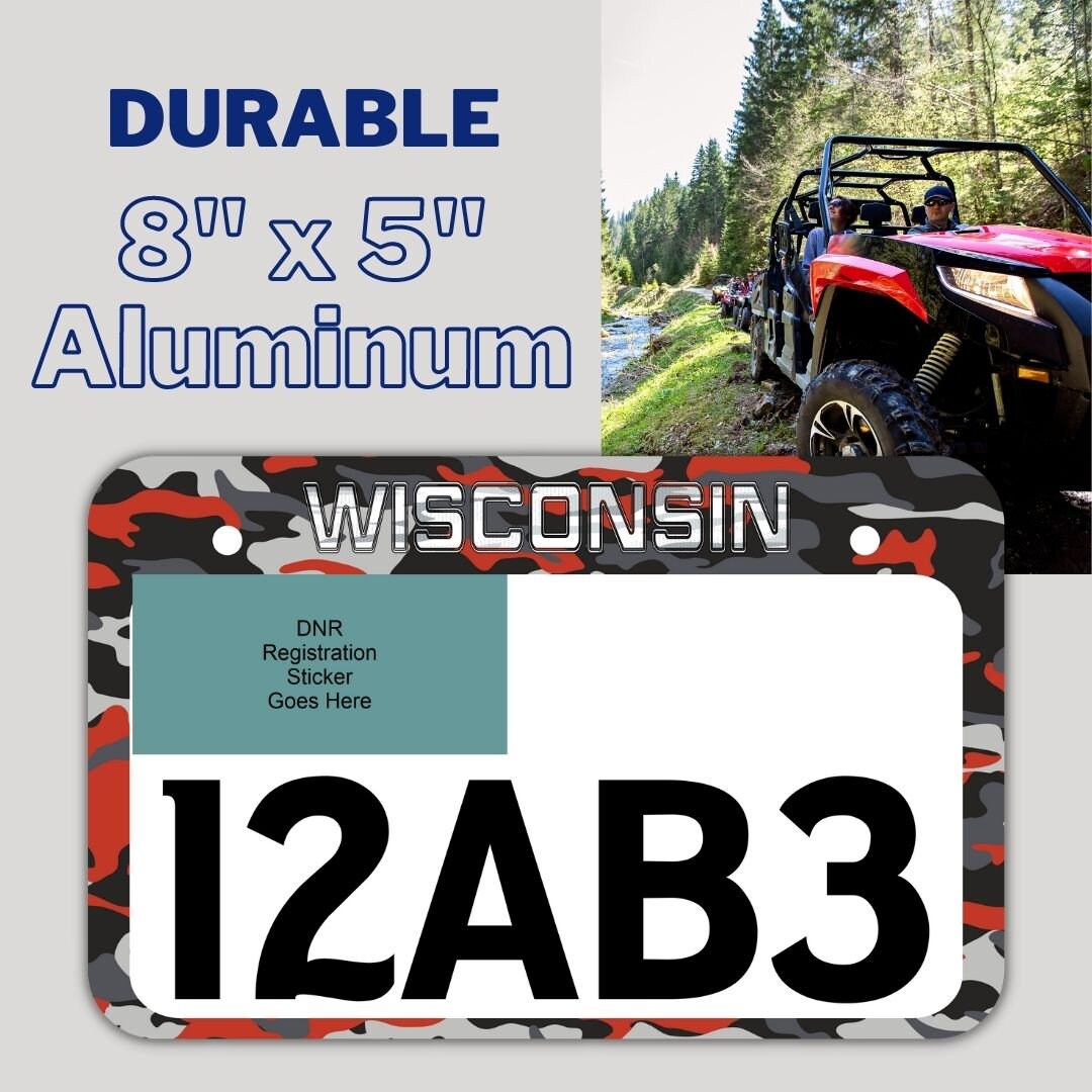 Wisconsin ATV License Plate Metal Wisconsin UTV License - Etsy