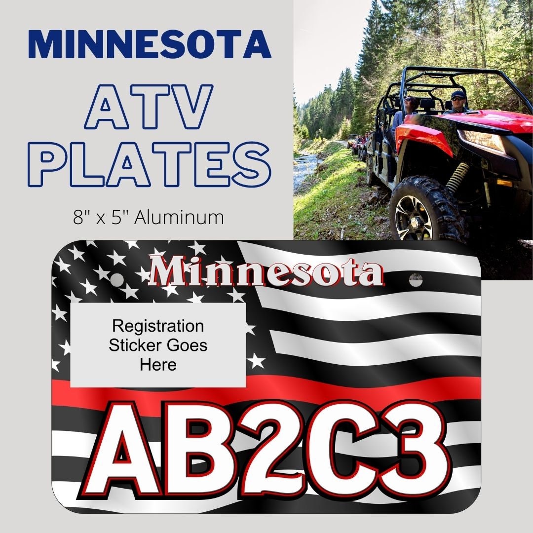 Minnesota ATV License Plate, Metal Minnesota UTV License Plate, Thin ...