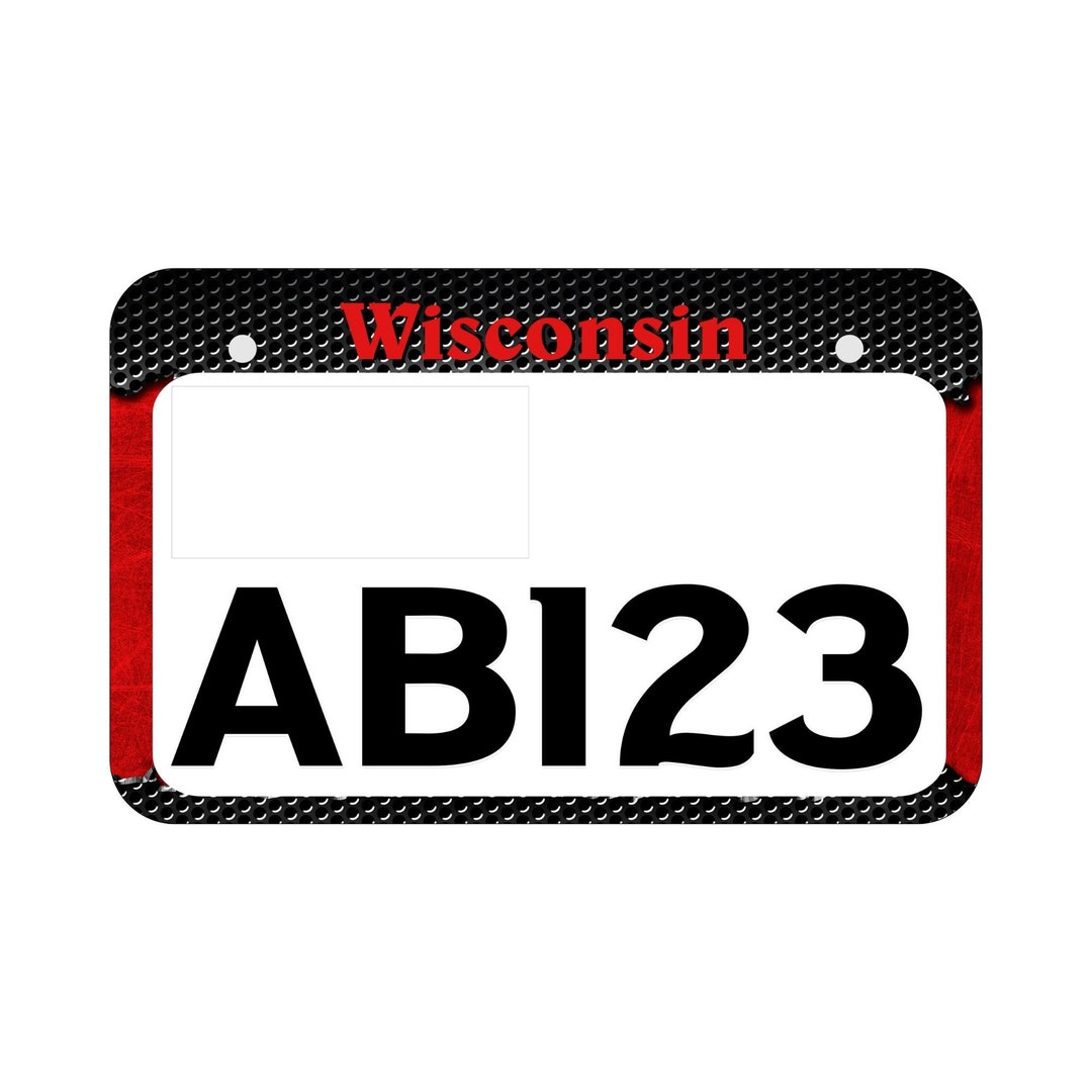 Wisconsin ATV Plate, Metal Wisconsin UTV License Plate, Red and Black ...