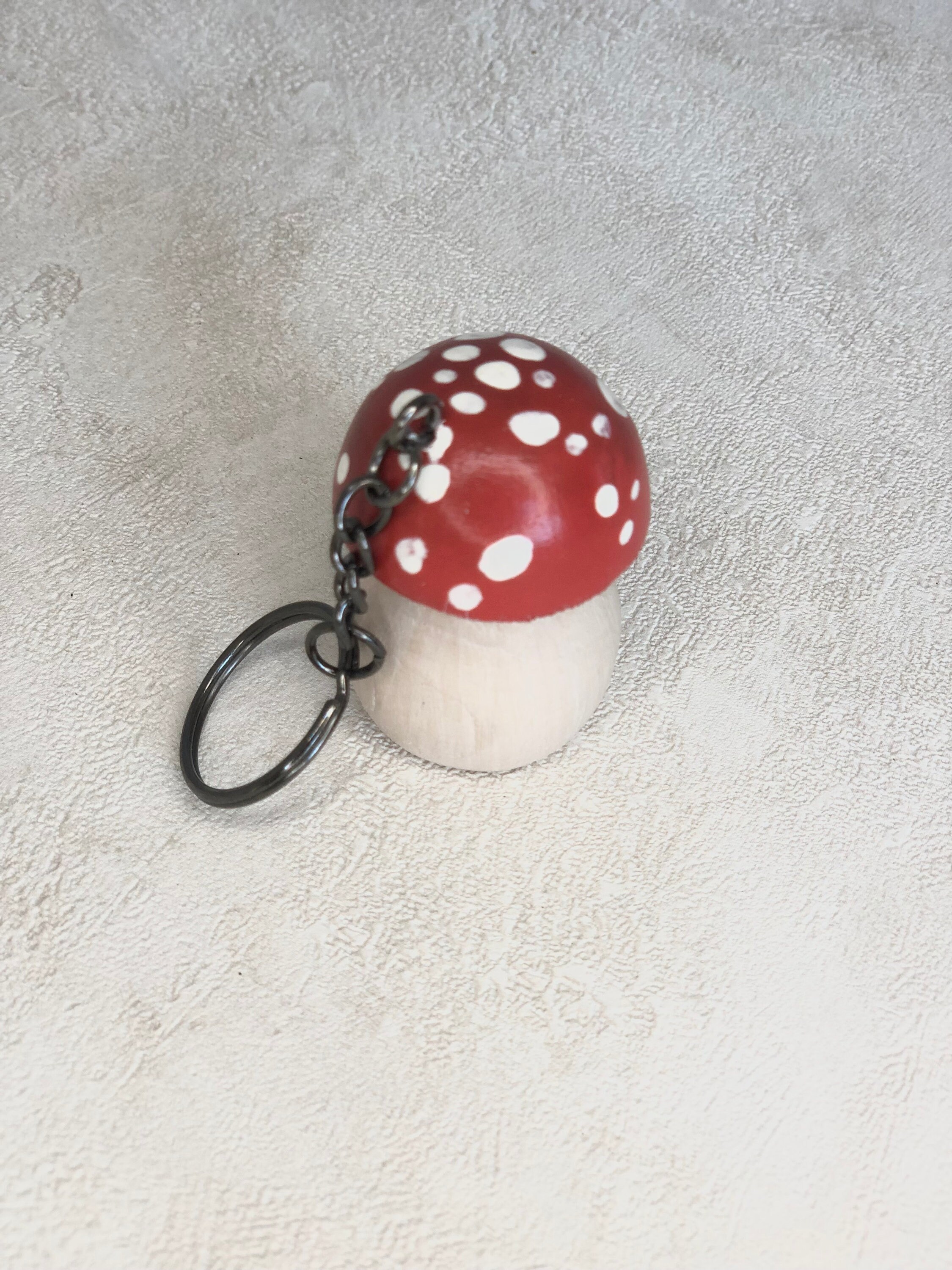 Key Ring, Key Ring, Wooden Key Ring, Mushroom, Wooden Mushroom ...