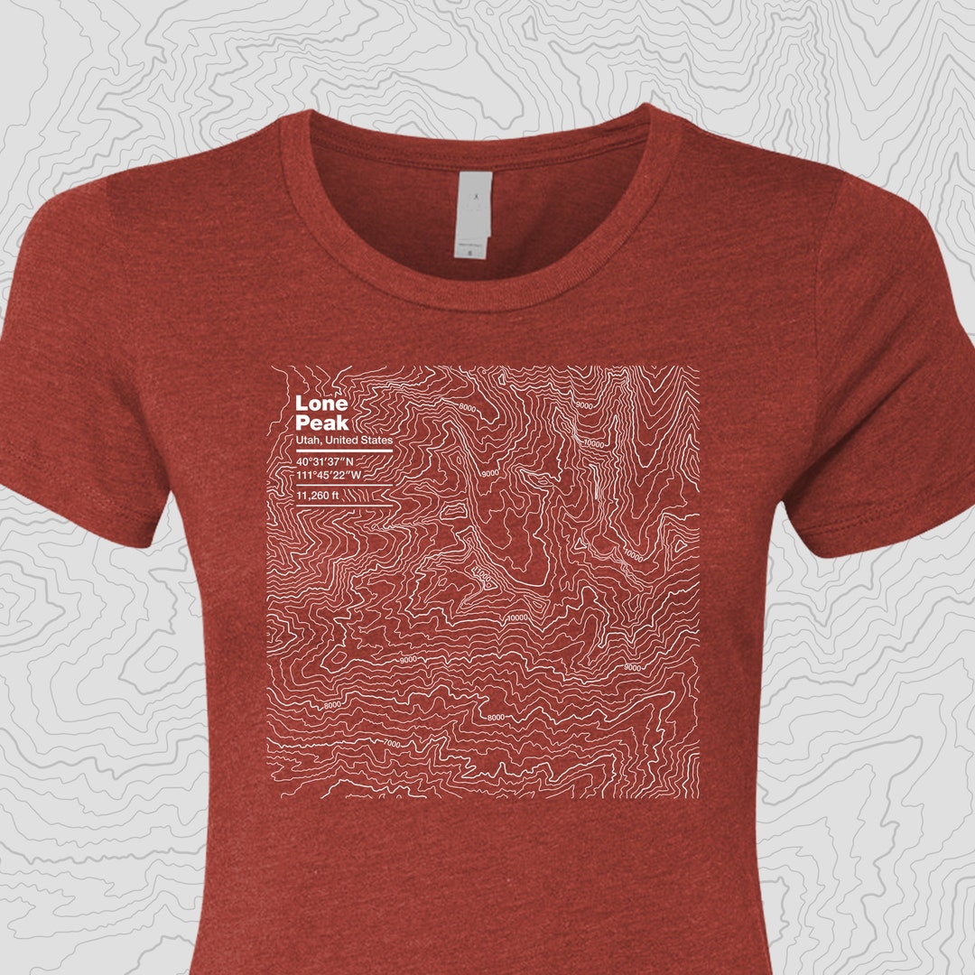 Lone Peak, Utah Topographic Map Women's Short Sleeve Tee - Etsy