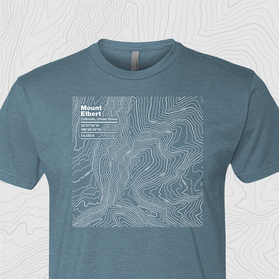 Mount Elbert, Colorado Topographic Map Unisex Short Sleeve Tee - Etsy