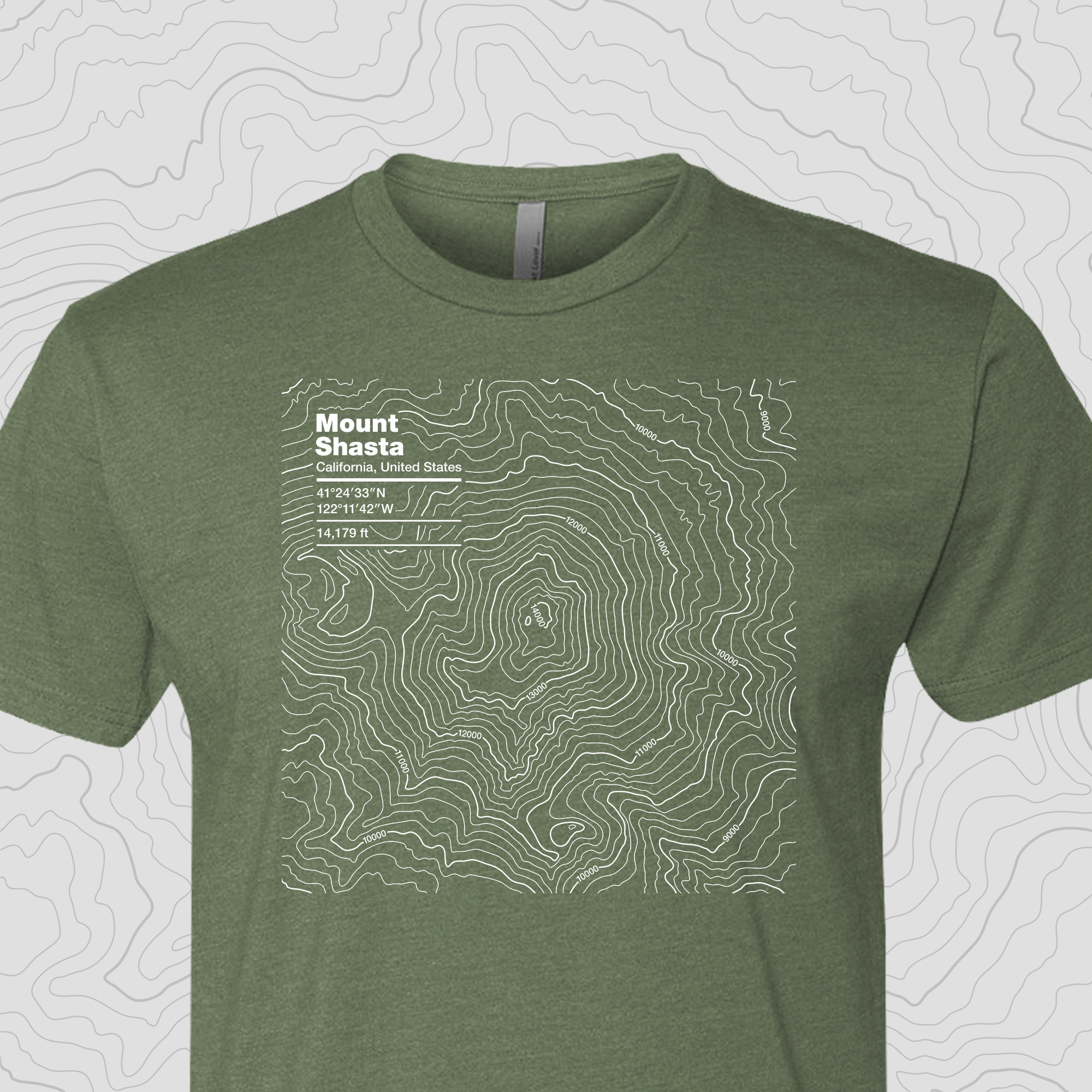 Mount Shasta, California - Topographic Map Unisex Short Sleeve Tee - Etsy