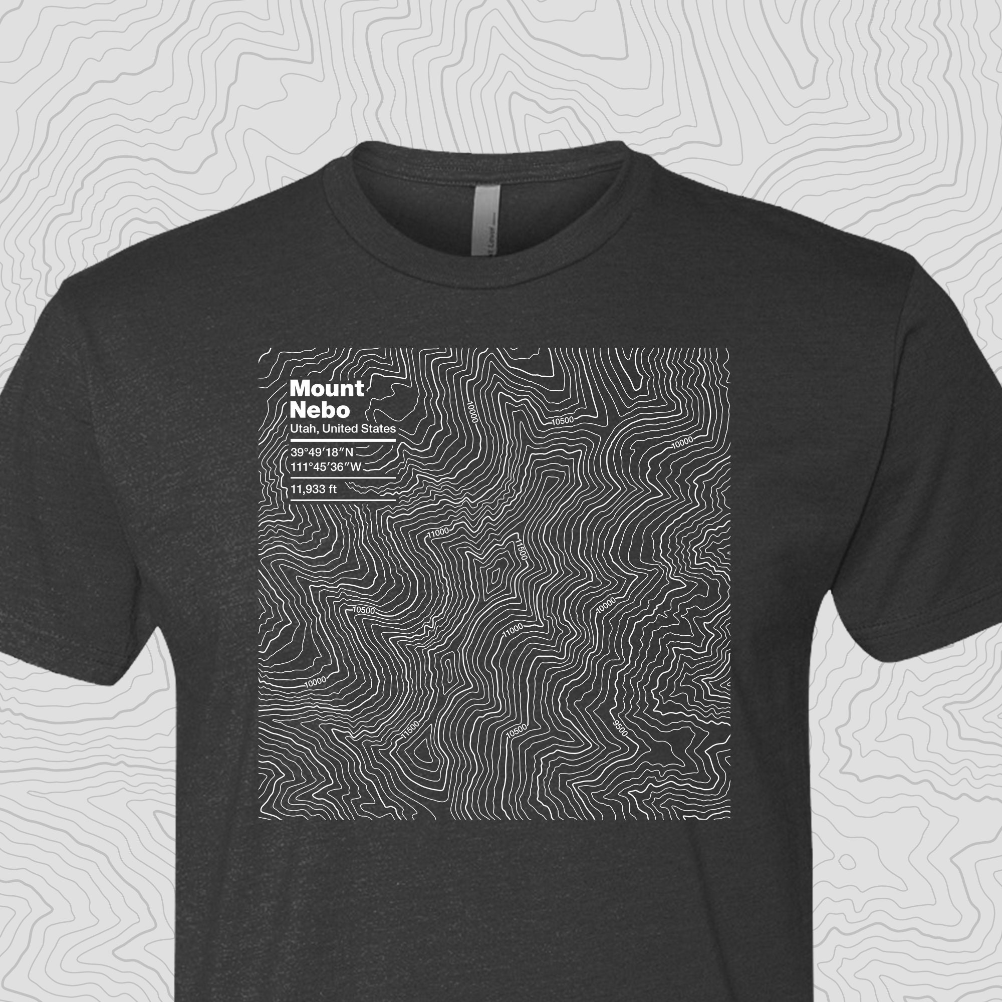 Mount Nebo, Utah - Topographic Map Unisex Short Sleeve Tee - Etsy