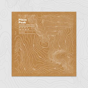 Pikes Peak, Colorado Topographic Map Screen Printed Poster - Etsy