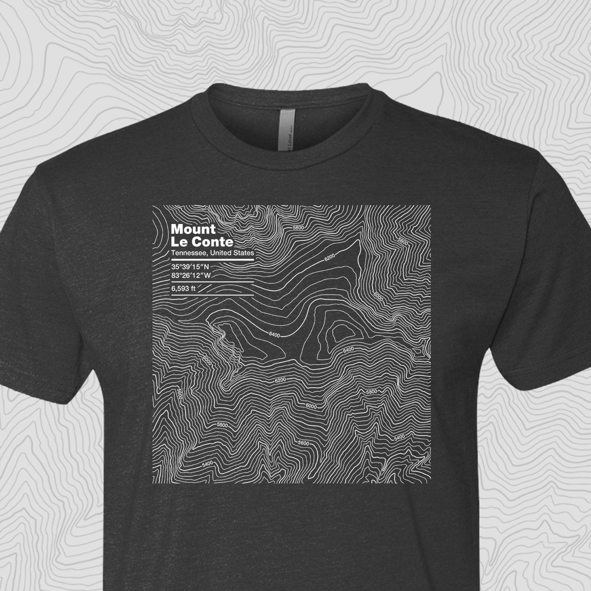 Mount Le Conte, Tennessee - Topographic Map Unisex Short Sleeve Tee - Etsy