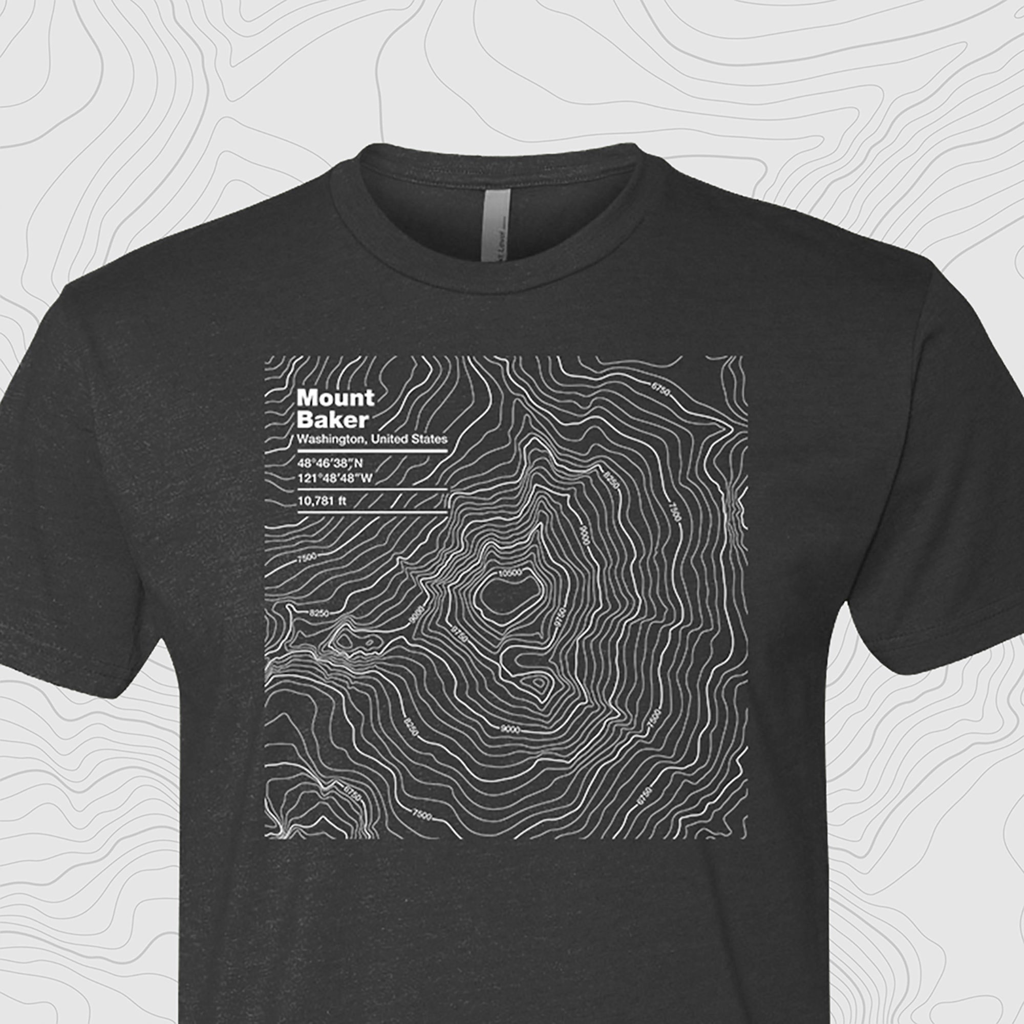 Mount Baker Washington Topographic Map Unisex Short Sleeve - Etsy