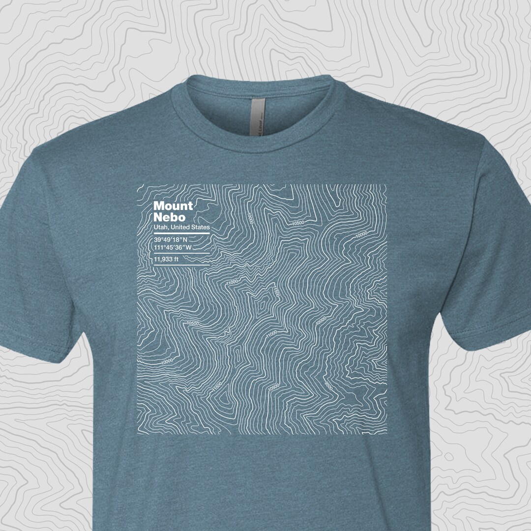 Mount Nebo, Utah - Topographic Map Unisex Short Sleeve Tee - Etsy
