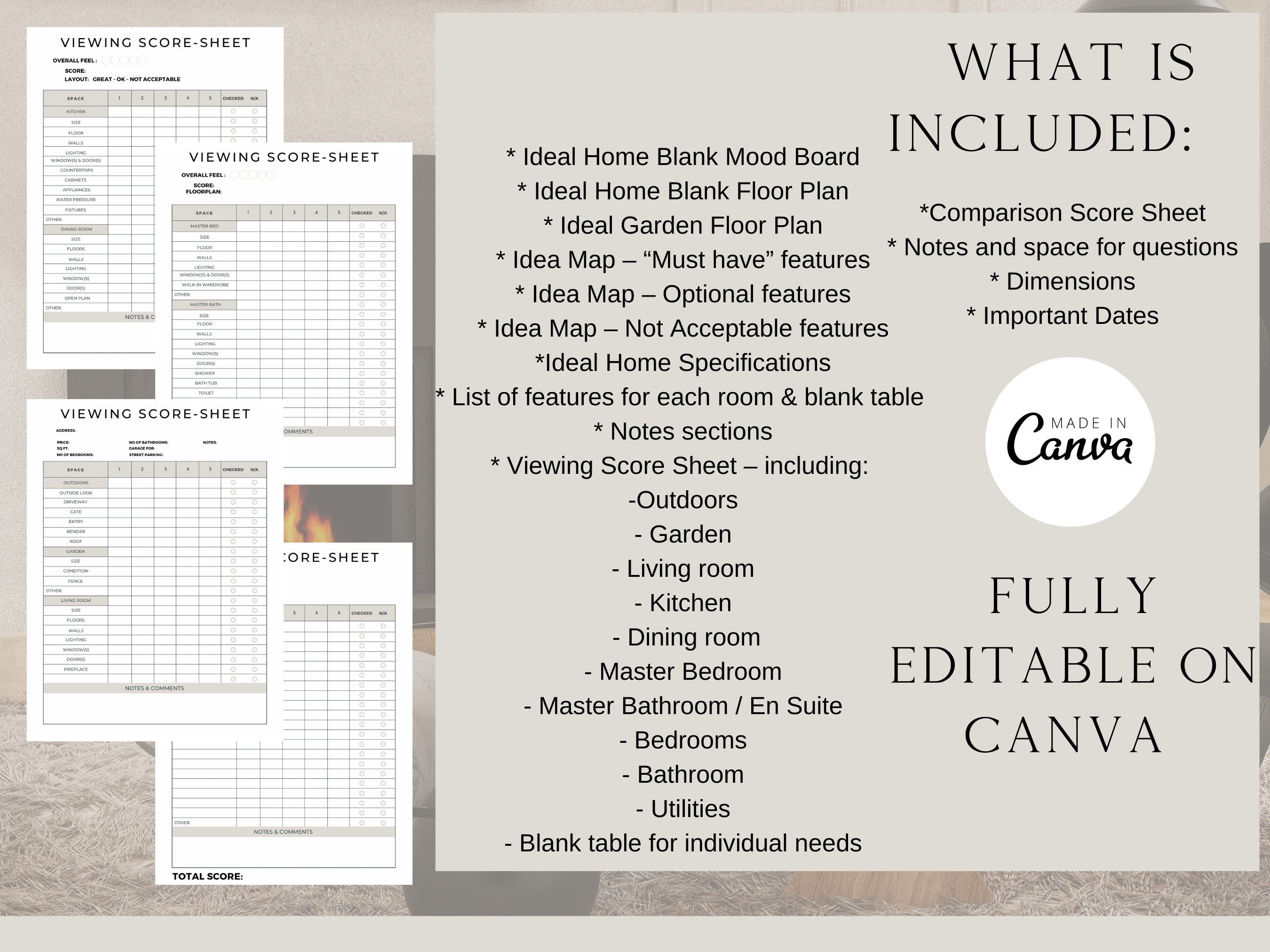 Editable Printable Planner Bundle, Renovation Planner, Exterior ...