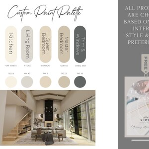 Custom Interior Color Palette, 5 Paint / Wallpaper Coloursbespoke Color ...