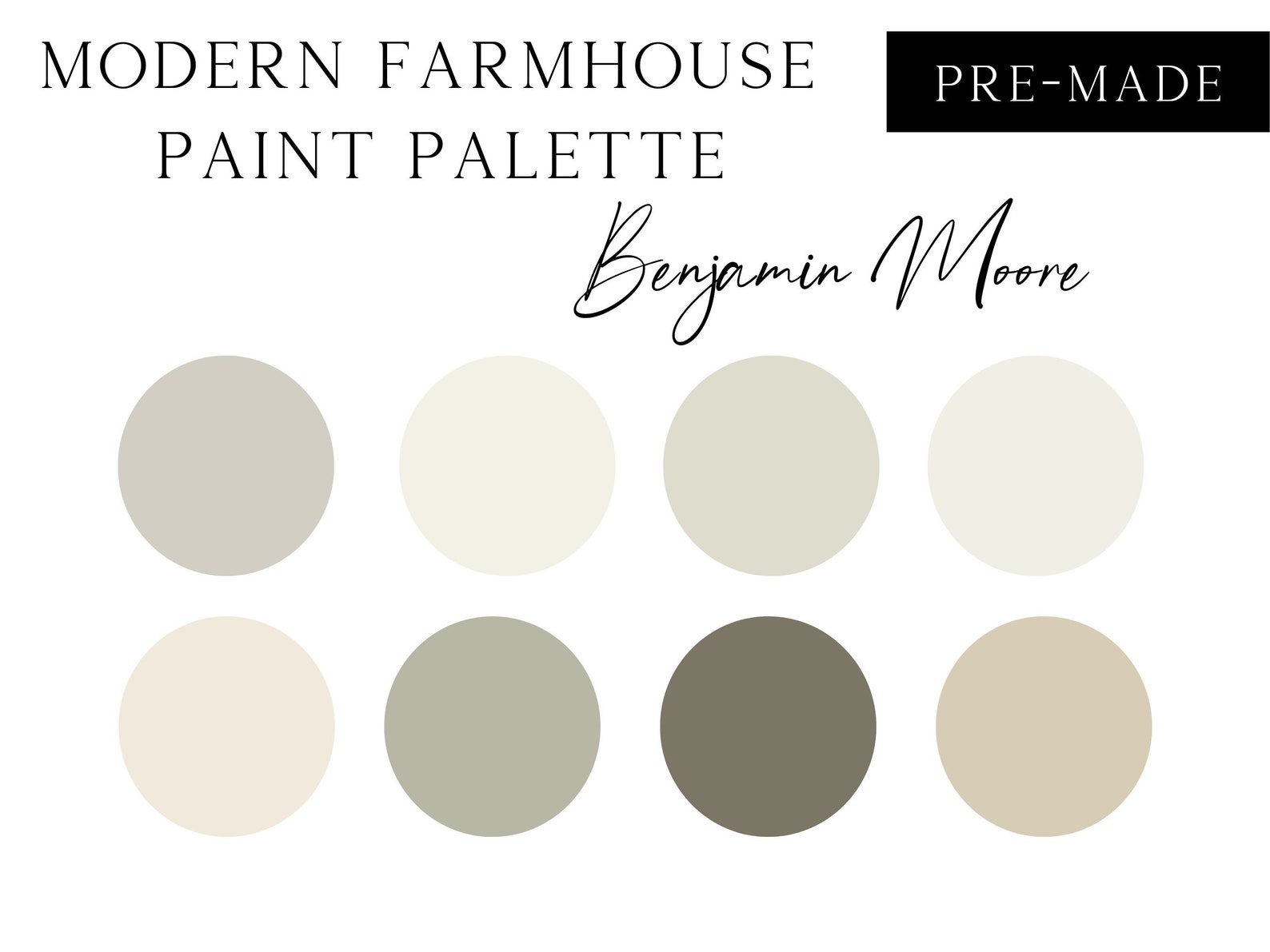 Modern Farmhouse Colour Palette, Farmhouse Colour Scheme, Digital Paint ...