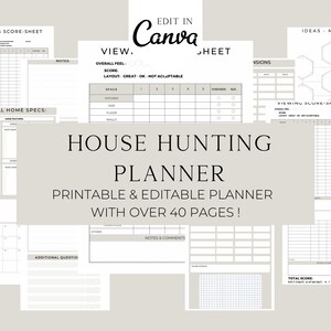 House Hunting Planner, House Buying, House Viewing, Printable Organiser ...