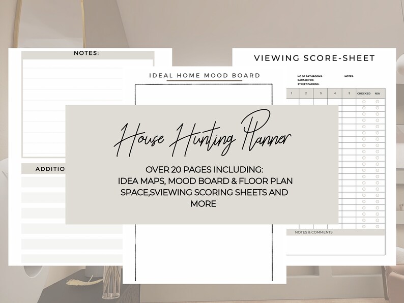 House Hunting Planner, House Buying, House Viewing, Printable Organiser ...