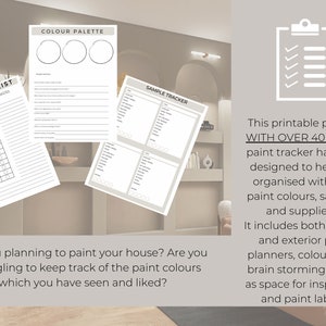 Paint Tracker Printable Paint Planner Renovation Planner - Etsy
