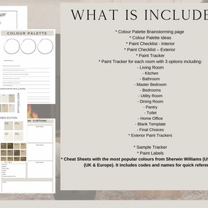 Paint Tracker, Printable Paint Planner, Renovation Planner, Paint ...