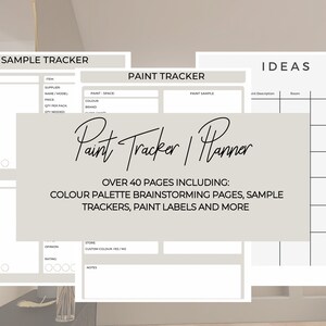 Paint Tracker Printable Paint Planner Renovation Planner - Etsy