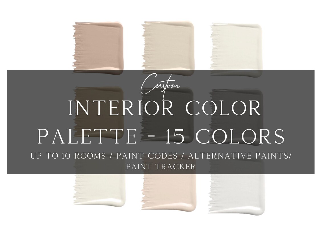 Custom Interior Color Palette, 15 Paint / Wallpaper Colours, Bespoke ...