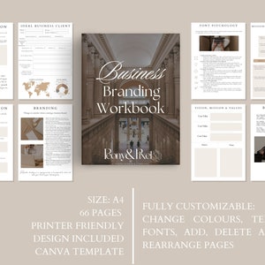 Business Branding Workbook Canva Template and Print - Etsy