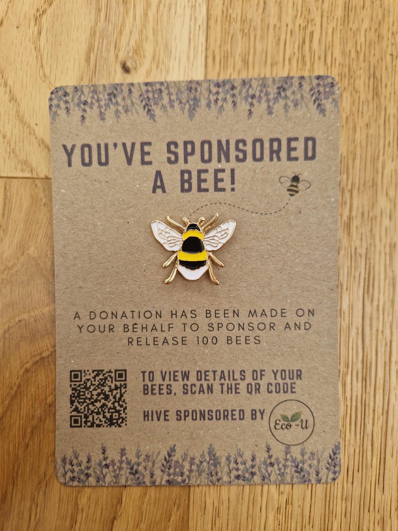 The Original Sponsor a Bee Card | Bee Badge | Eco Friendly Gift | Bee ...